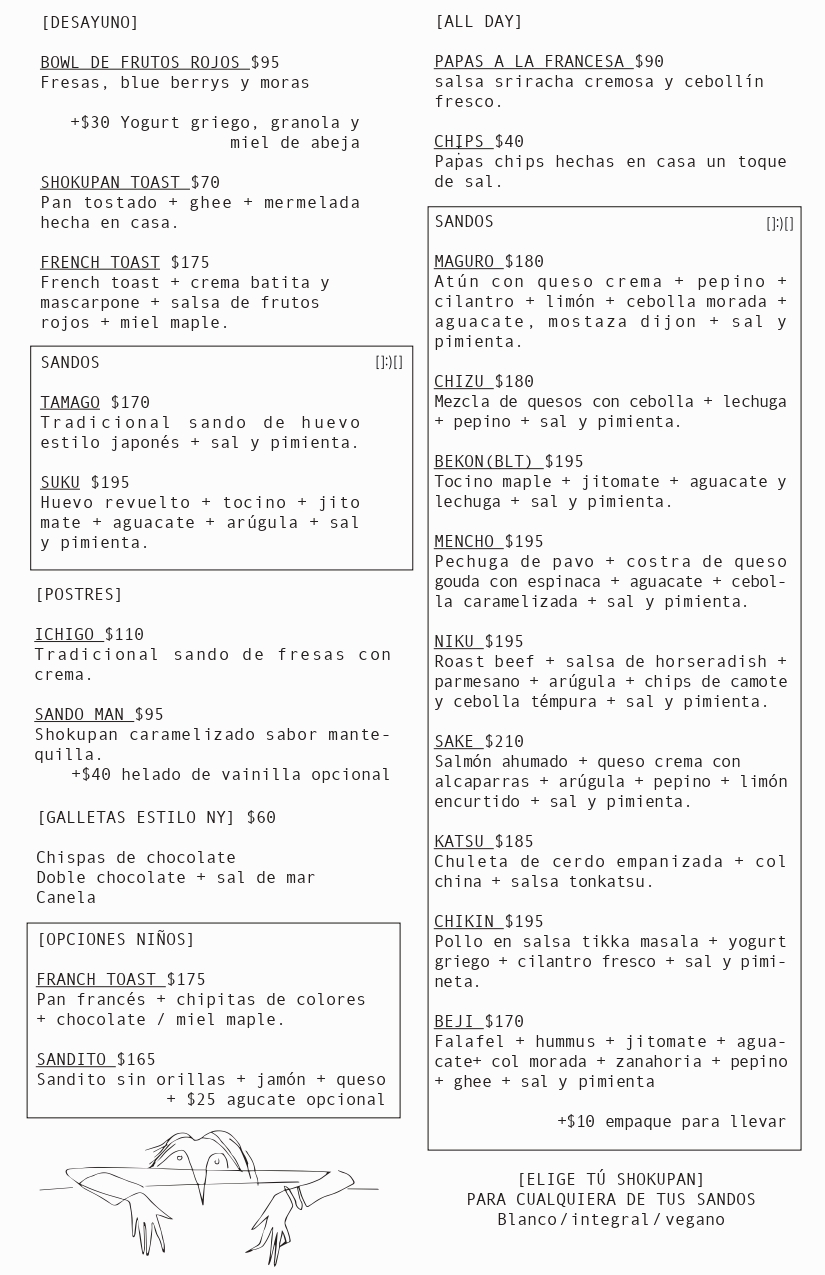 Menú - Sando